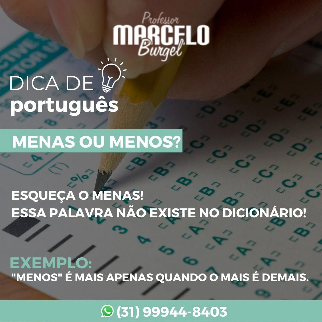 Como escrever: menos ou menas?