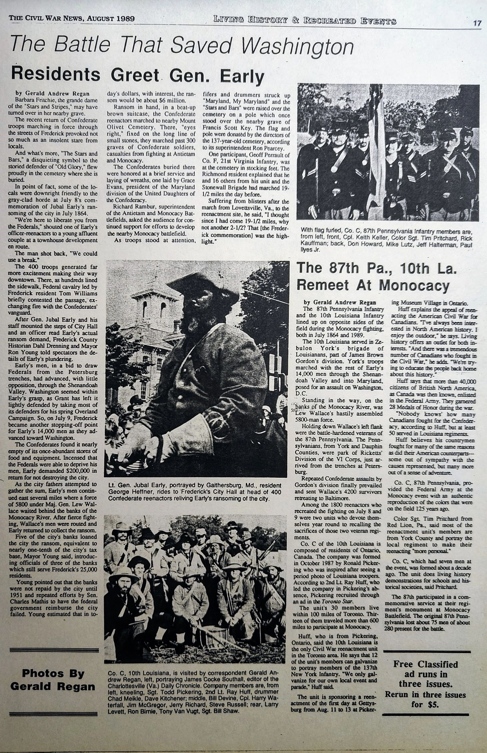 The Battle That Saved Washington (Civil War News, August 1989)