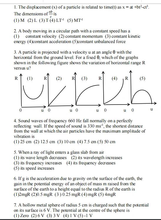 Model Papers (set 1) 3 papers