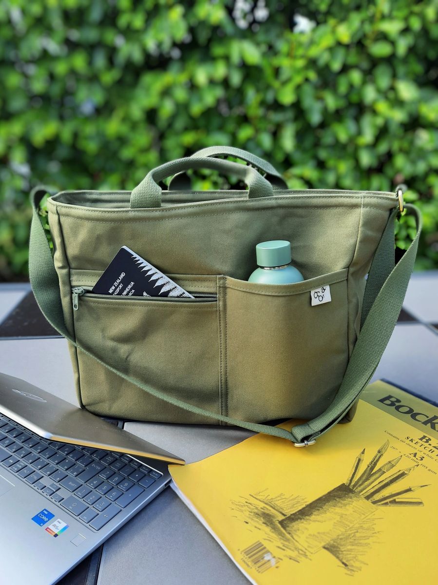 16" Waxed Canvas Work Tote