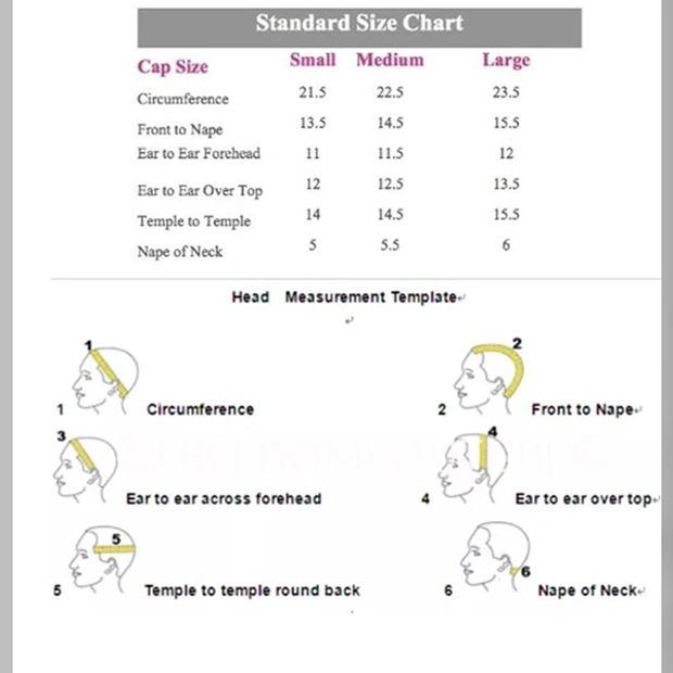 Nomar Hair Wig Size Measurements Nomar Hair Wig Size Measurements