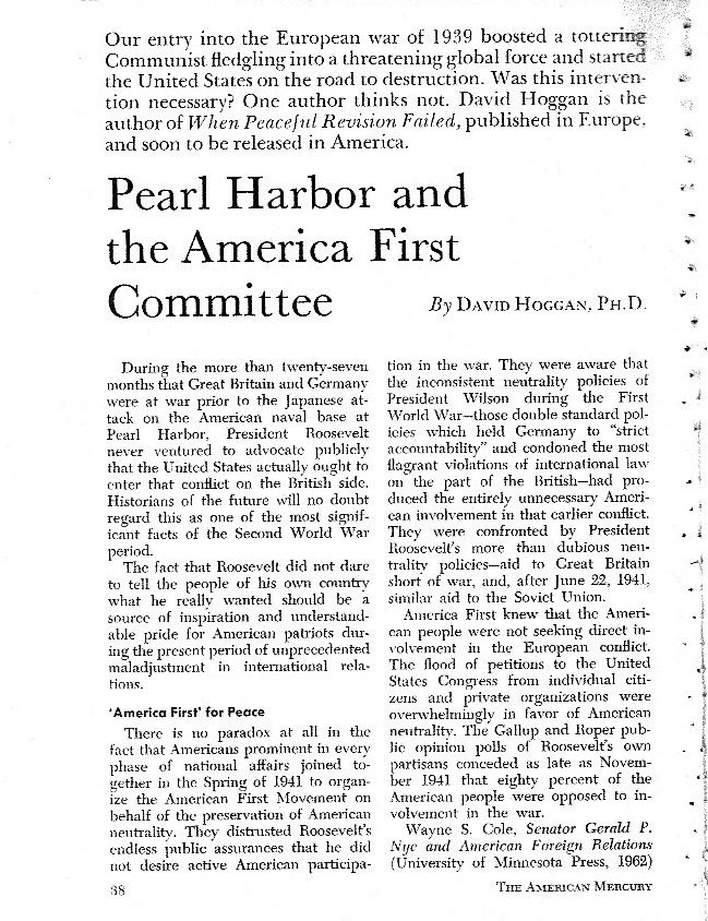 Pearl Harbor and the America First Committee
