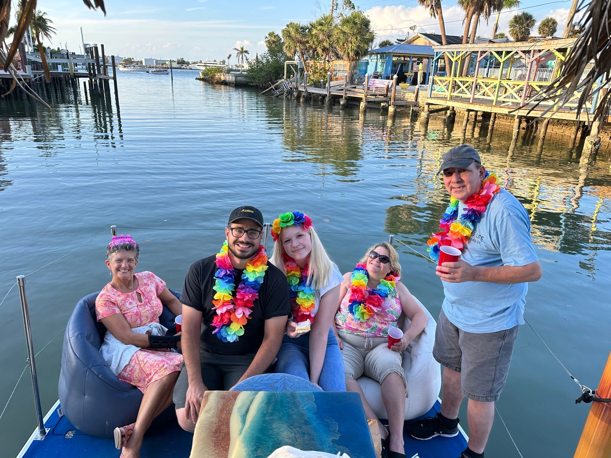 Tiki boat ride with the family.