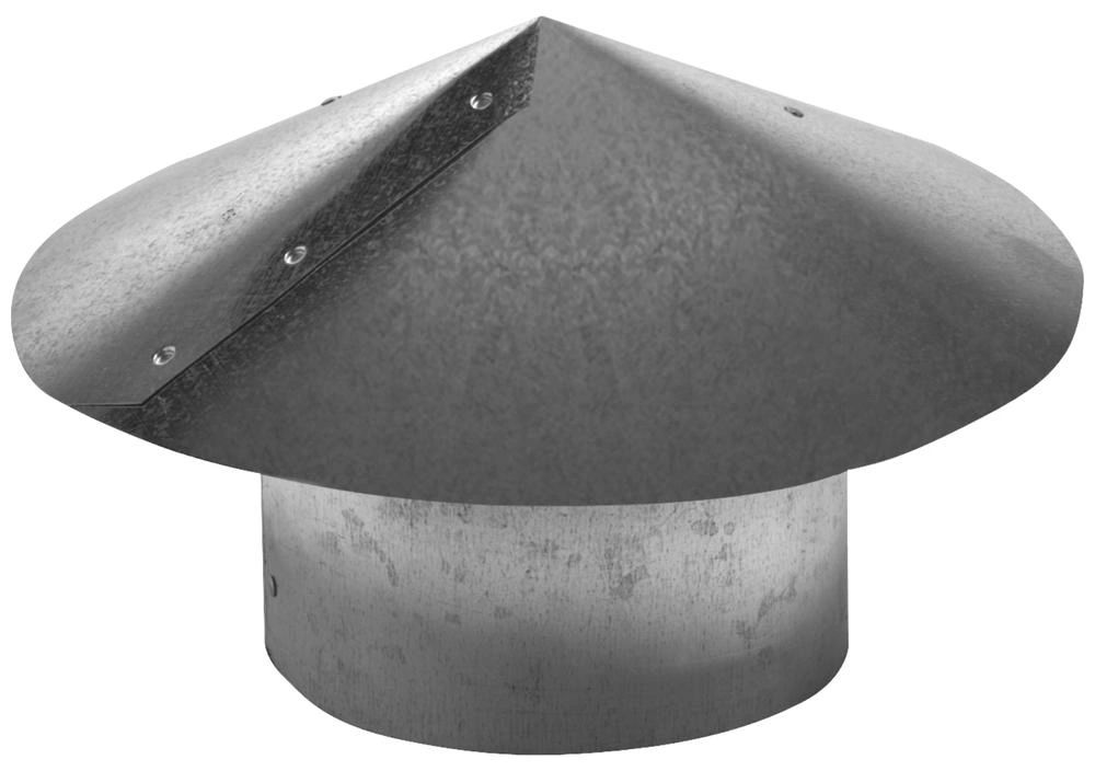 6" round rain duct cap for stove pipe