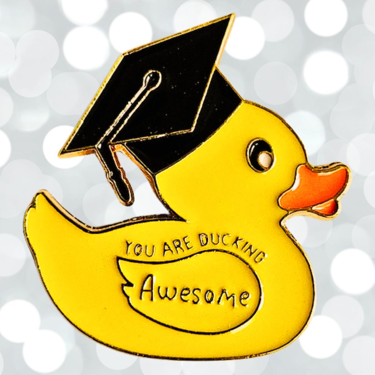 Graduation Duck Metal Pin