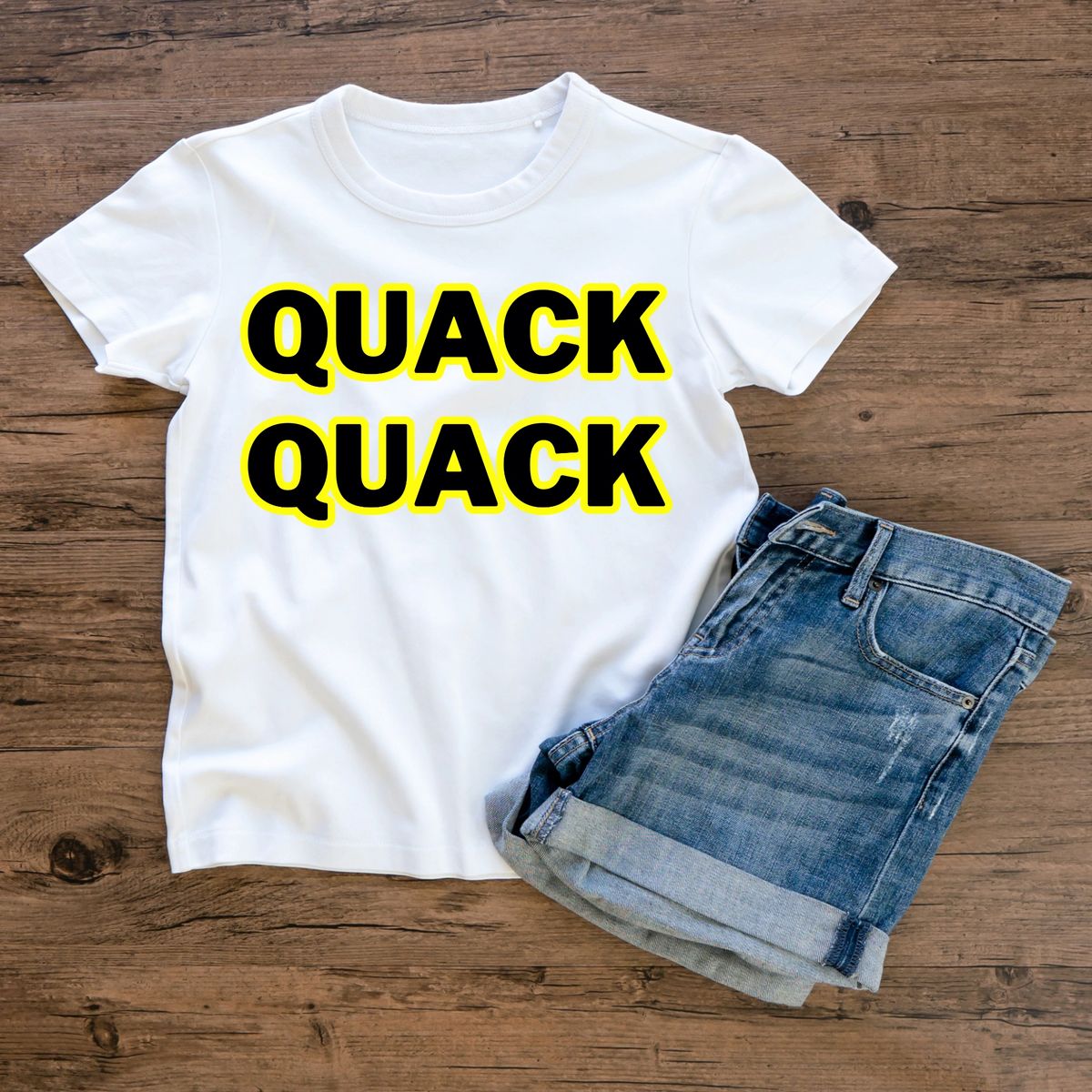 Quack Quack Black Yellow Outline TShirt