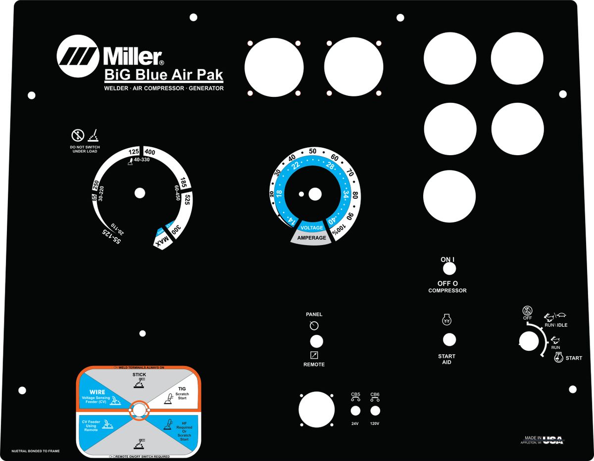Miller Control Plate for Big Blue Air Pak