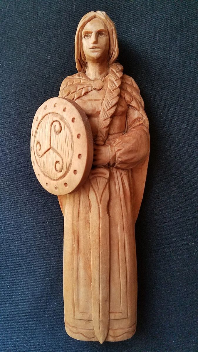 Freya Statue - Norse Goddess - 8" Wood Carving