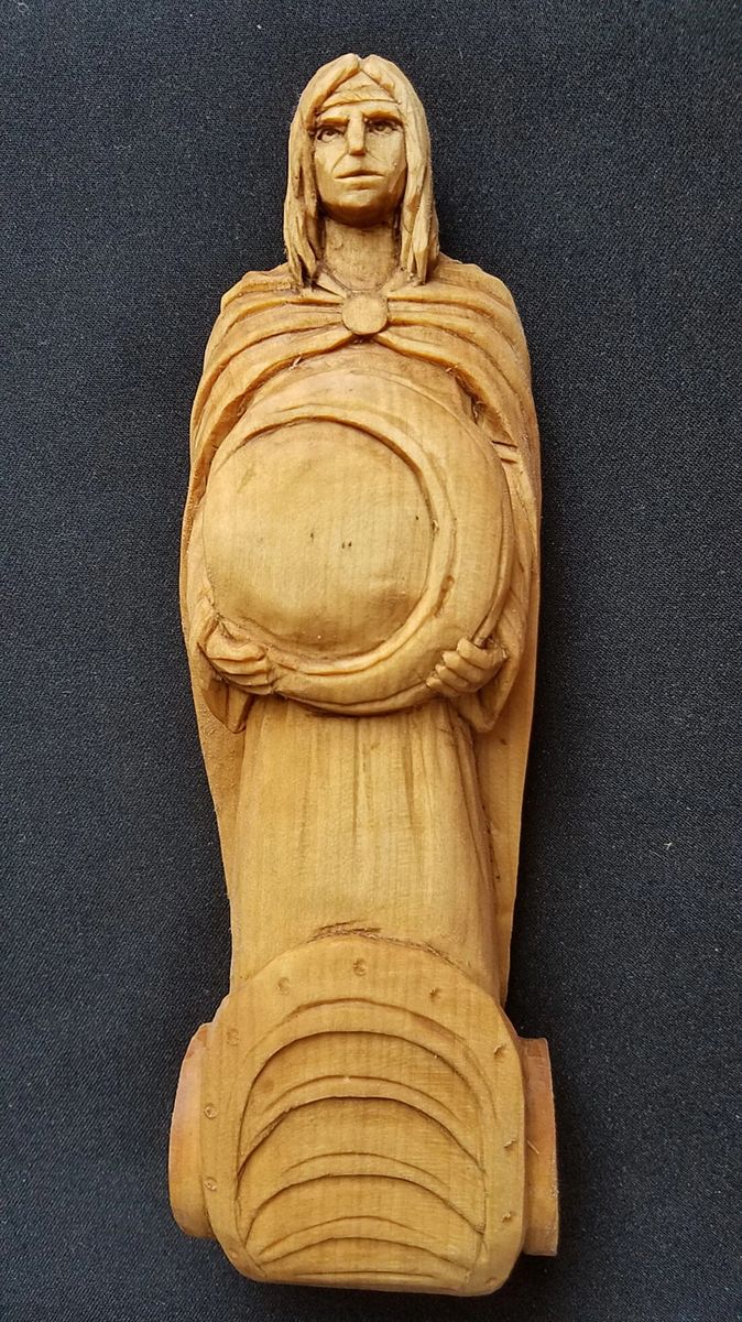 Mani Statue - 8" Wood Carving