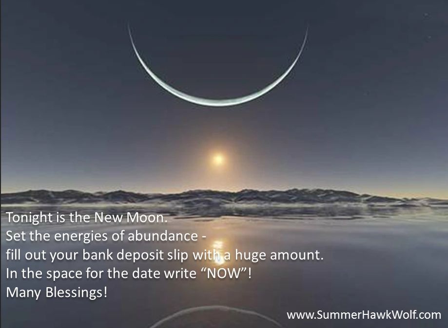 Tonight's New Moon will magnify the "growth" energies.