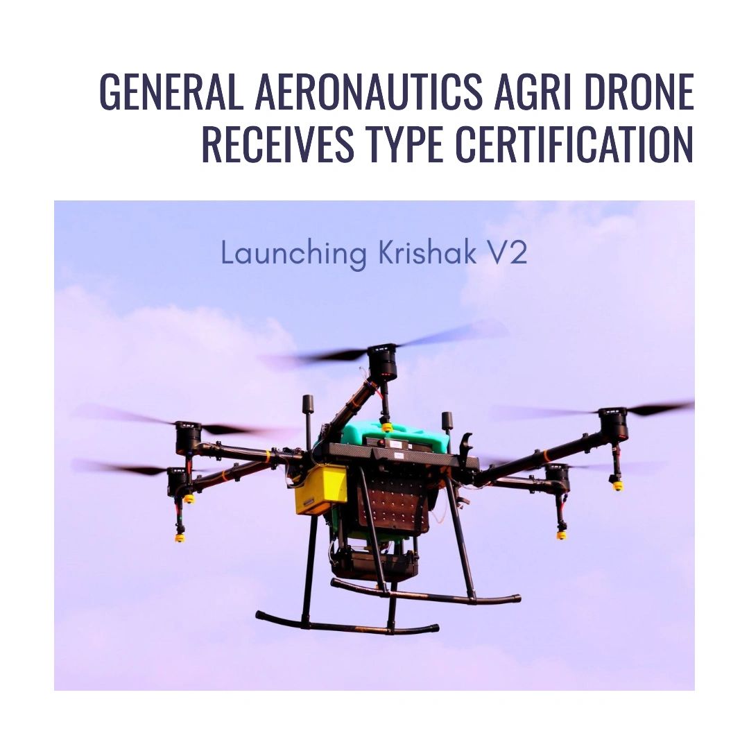 General Aeronautics Krishak V2 Drone Receives Type Certification