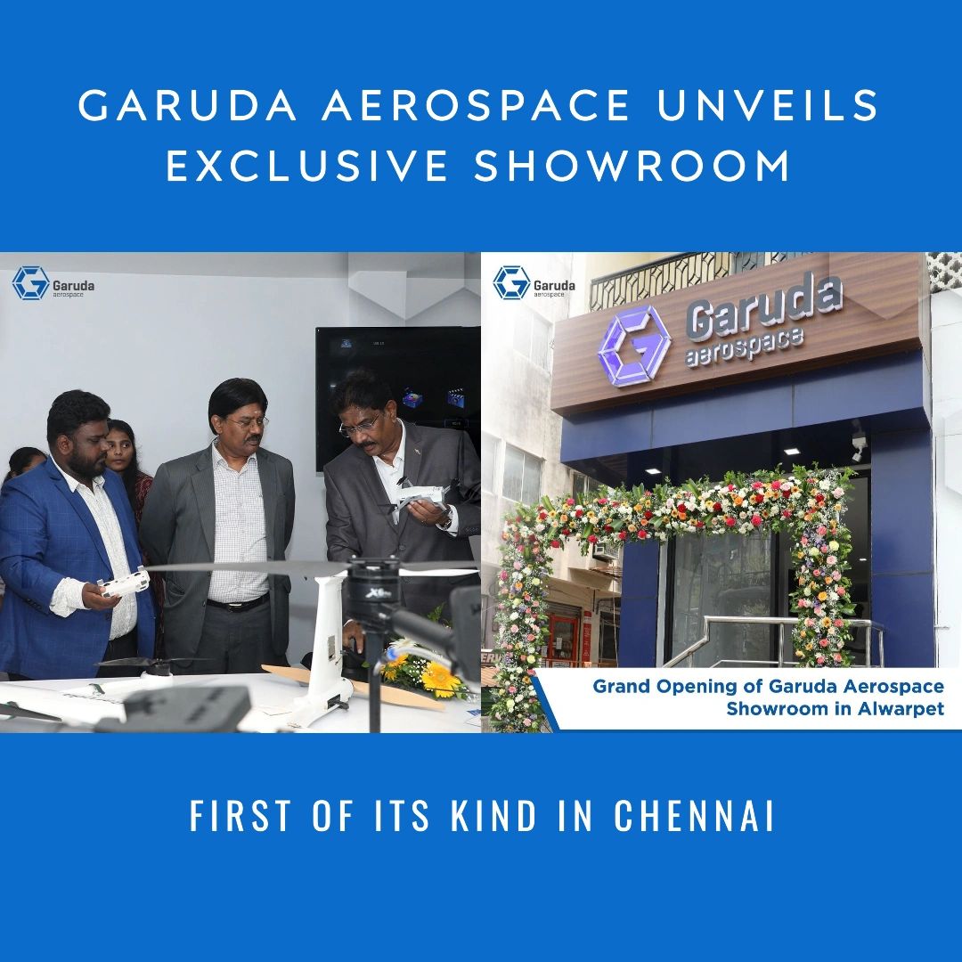 Garuda Aerospace Opens First Exclusive Drone Showroom in Chennai