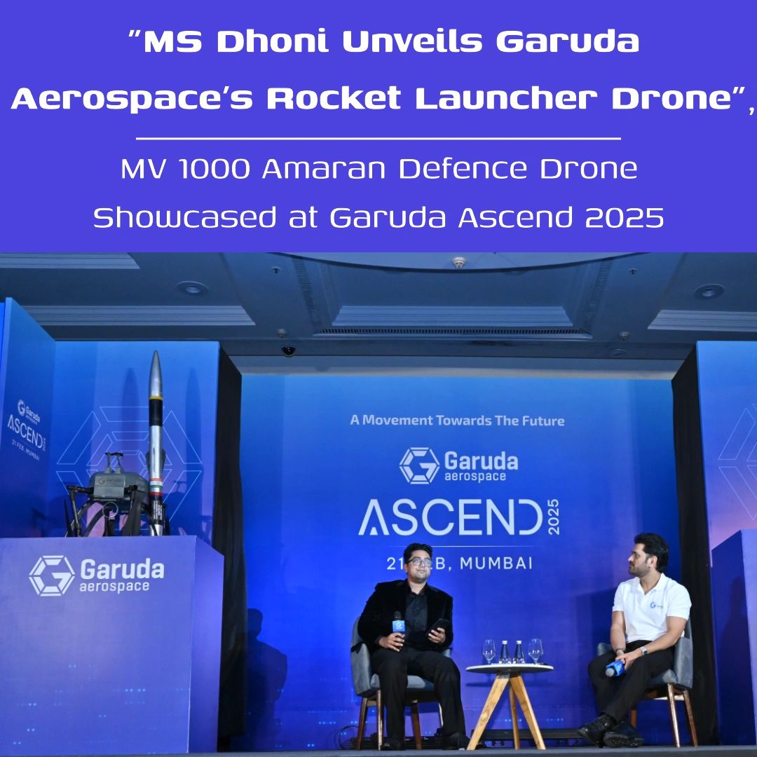 MS Dhoni Unveils Garuda Aerospace’s MV 1000 Amaran Defence Drone