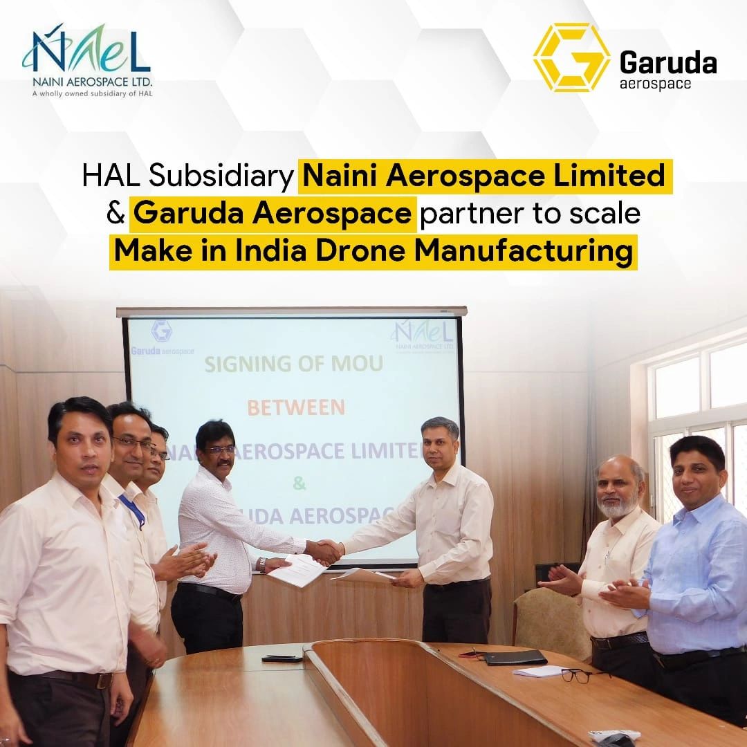 Garuda Aerospace & Naini Aerospace Partner to Manufacture Drones