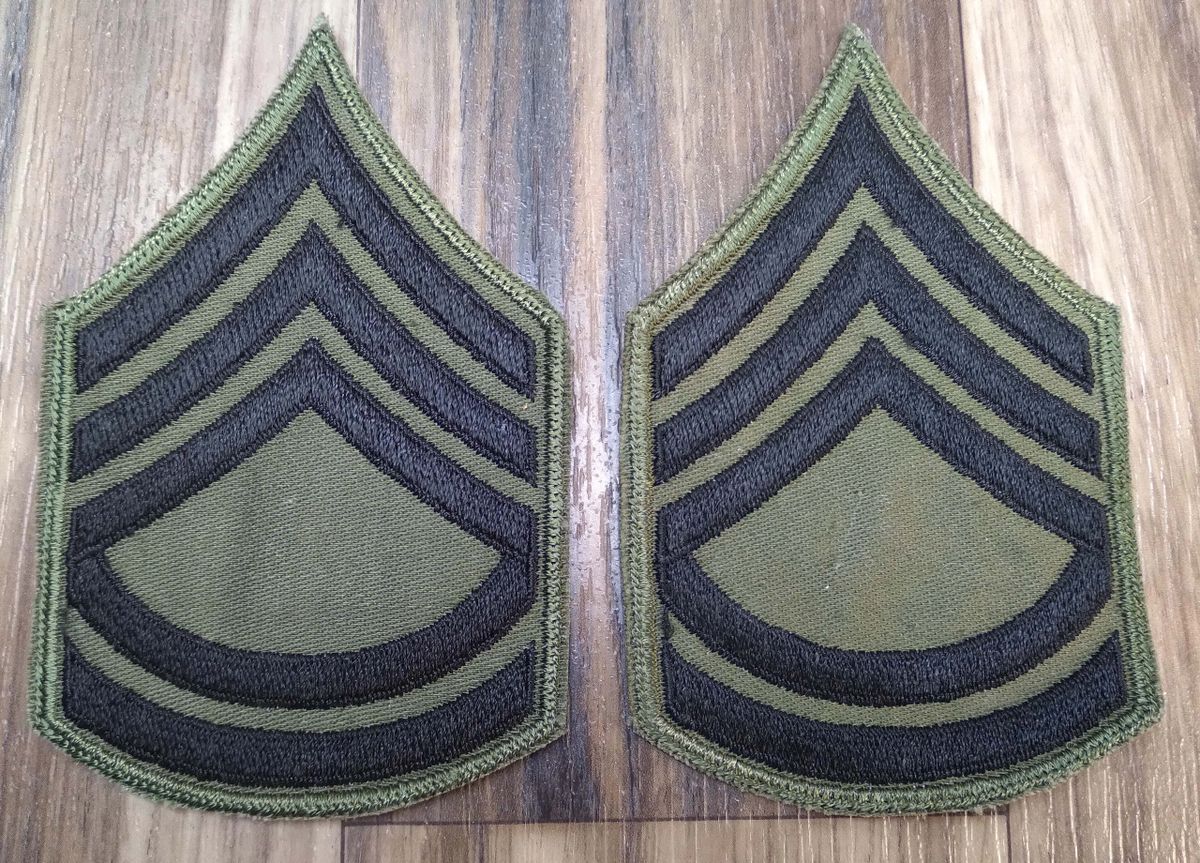 VIETNAM WAR US ARMY SERGEANT FIRST CLASS STRIPES SHOULDER PATCH SET ...