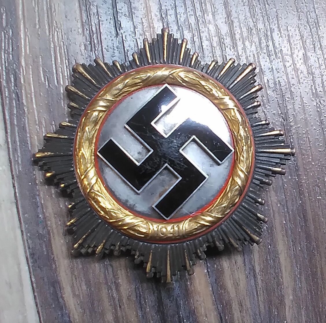 WWII GERMAN CROSS IN GOLD AWARD BADGE DKIG, Item #9462