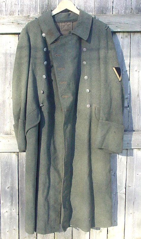 WWII GERMAN TITLE: SMALL ENLISTED MEN’S ARMY OVERCOAT WITH SS-STURMMANN ...