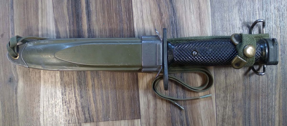 SOLD - VIETNAM WAR U.S. IMPERIAL M7 BAYONET WITH TWB M8A1 SCABBARD ...