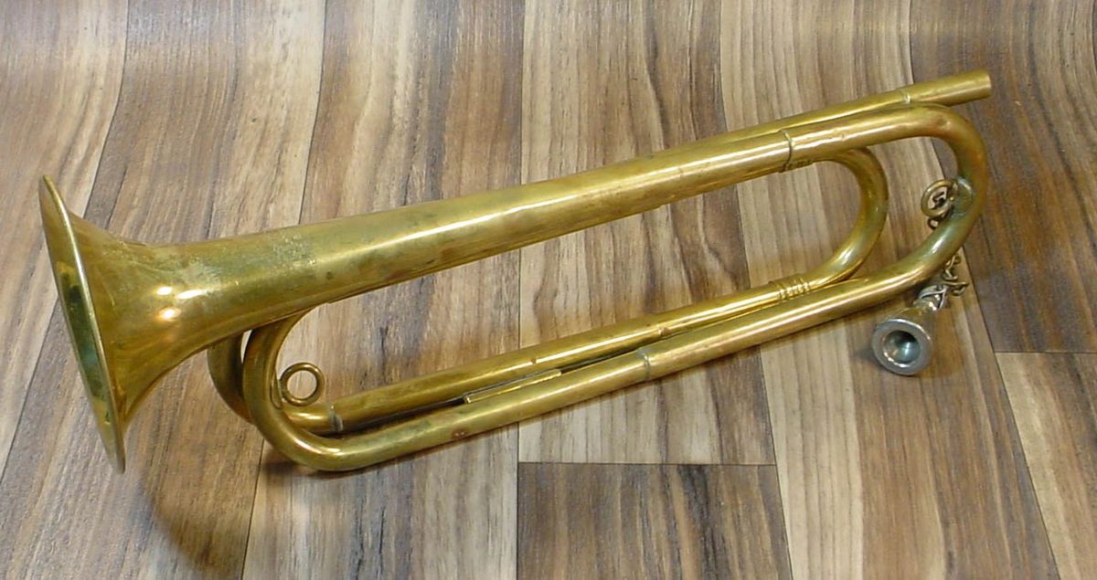 SOLD - WWII US ARMY BUGLE, Item #3568