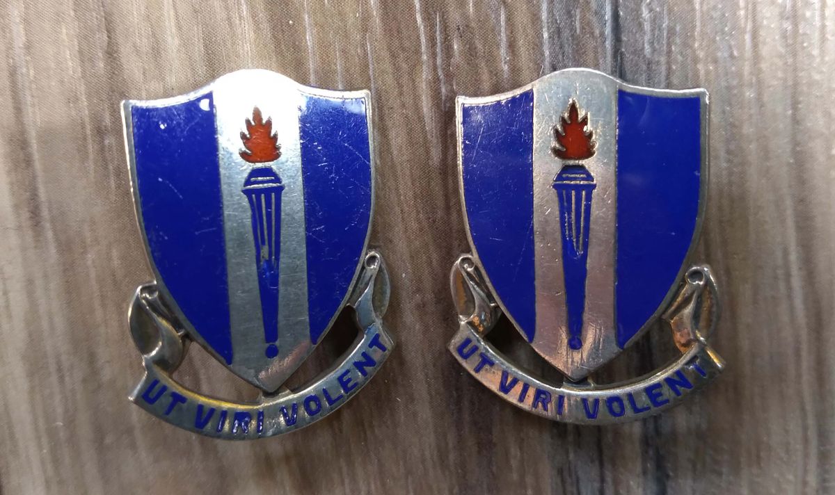 WWII US ARMY AIR FORCES STERLING ENAMEL UNIT CREST DUI PINS, Item #5636