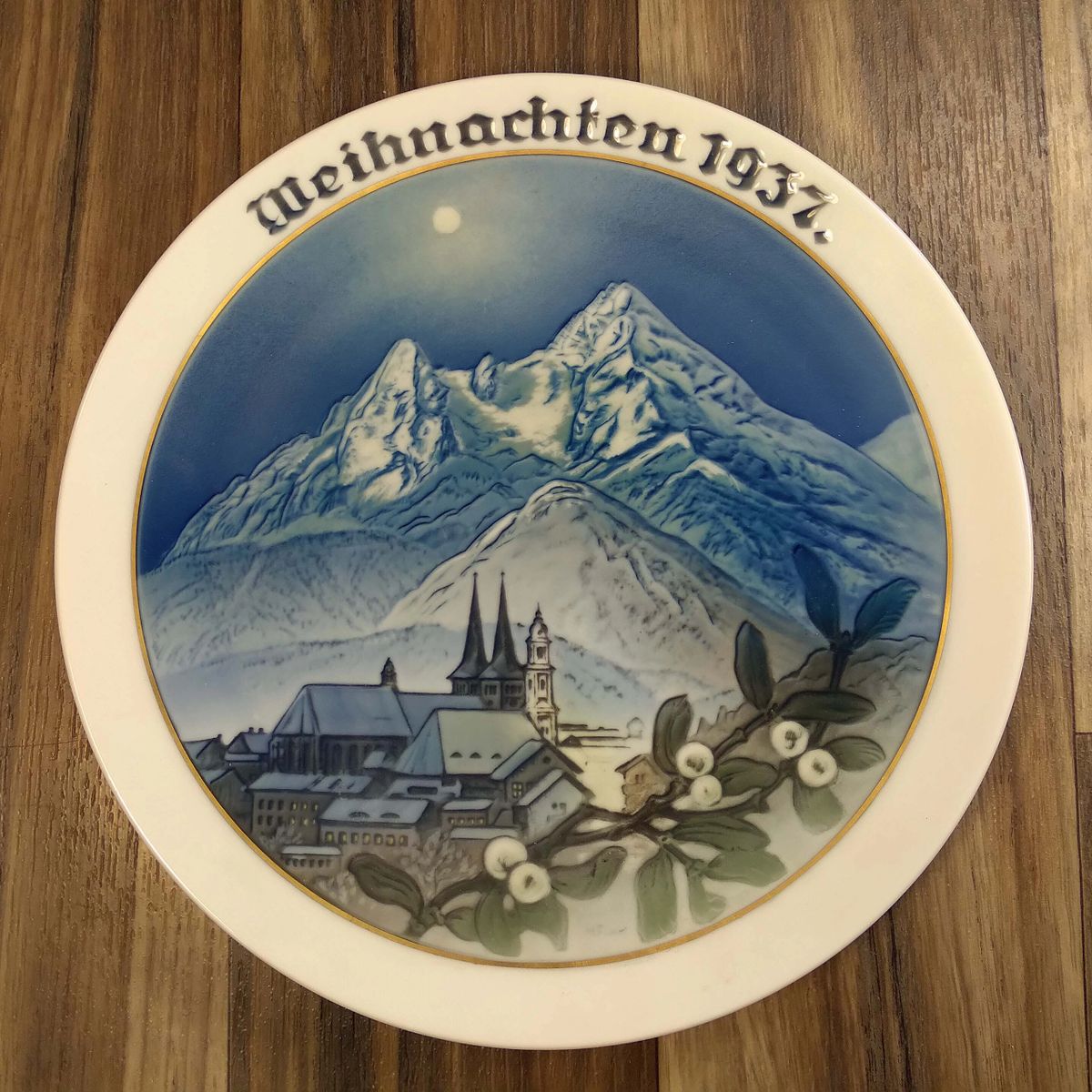 SOLD - WWII GERMAN DECORATIVE CHRISTMAS PLATE FROM BERCHTESGADEN 1937 ...