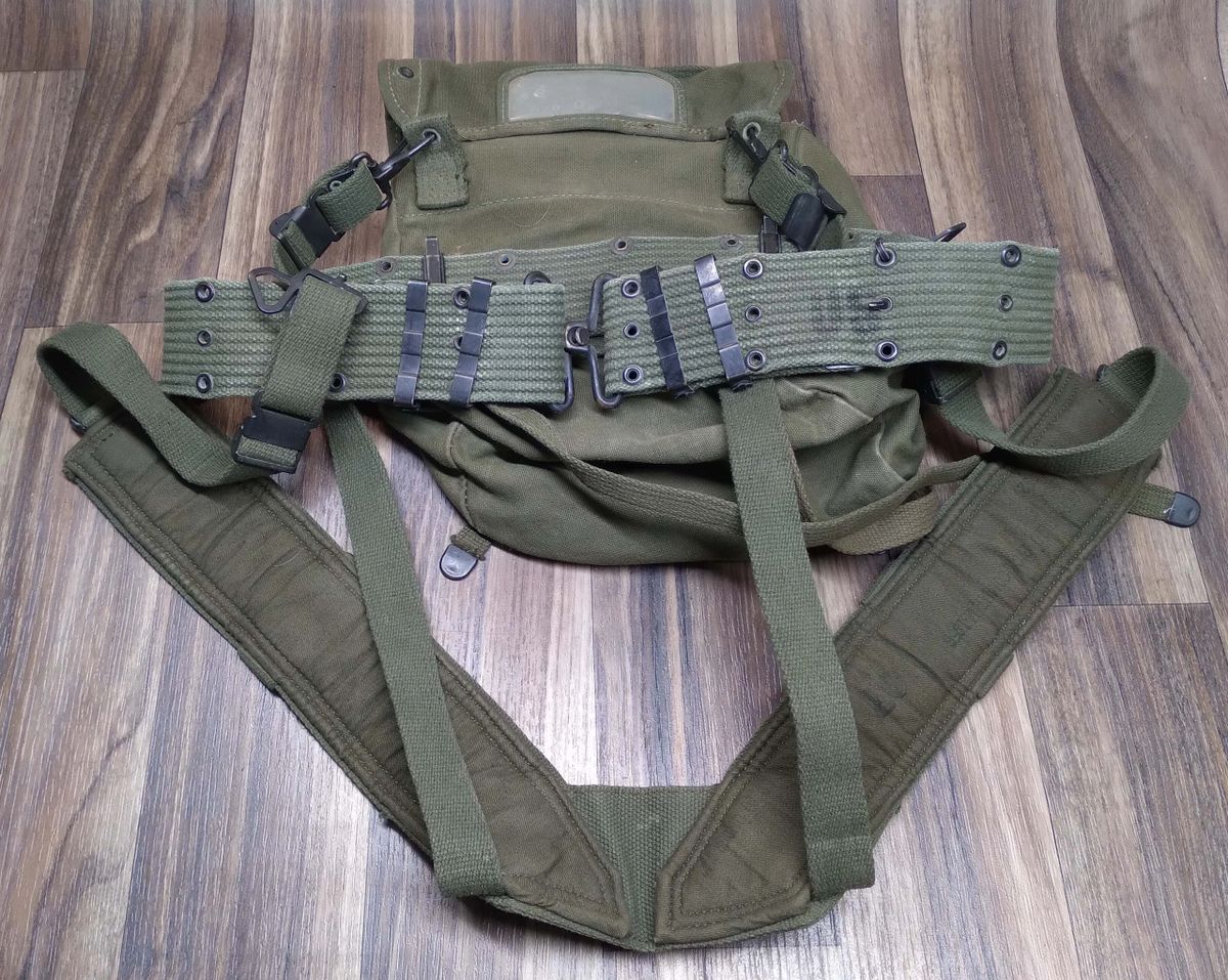 SOLD - VIETNAM WAR U.S. M56 BELT SUSPENDERS AND BUTT PACK GROUPING ...