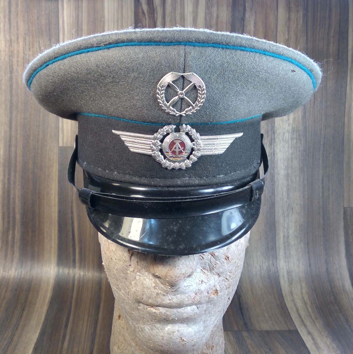 COLD WAR EAST GERMAN DDR AIR FORCE EM/NCO VISOR CAP, Item #5460