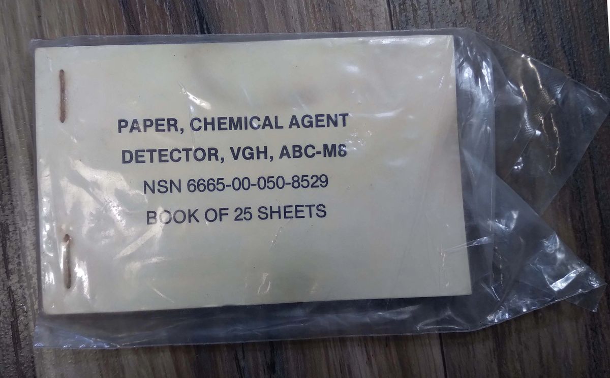 SOLD - GULF WAR PAPER CHEMICAL AGENT DETECTOR, Item #5373