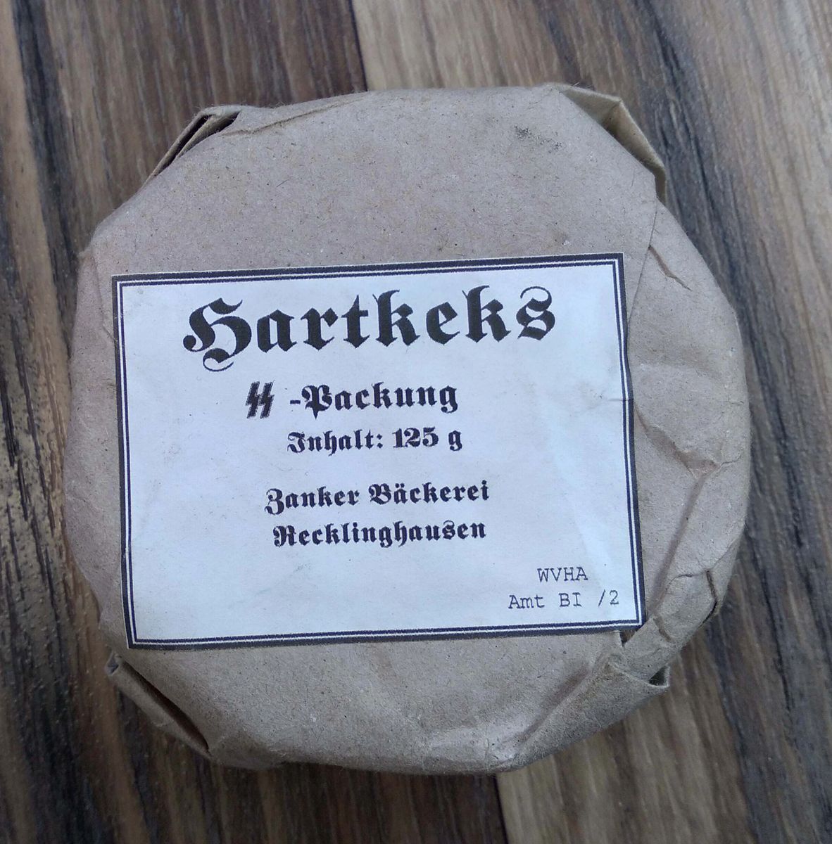 REPRODUCTION WWII GERMAN WAFFEN SS HARD COOKIE PACKAGE, Item #5356