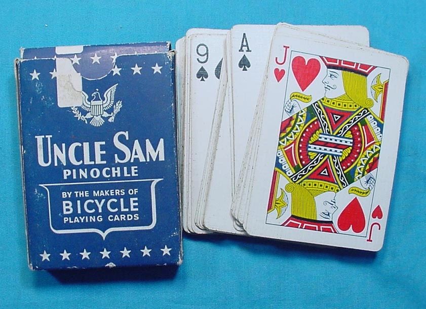 SOLD - WWII US UNCLE SAM PLAYING CARDS, Item #0996