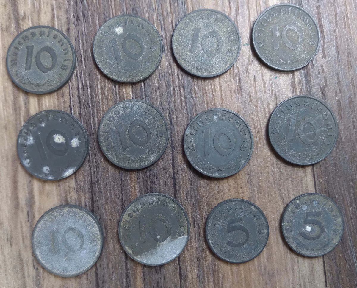 SOLD - WWII GERMAN GROUP OF 12 COINS, Item #5697