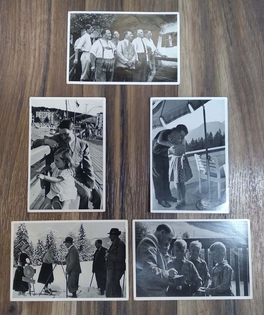 WWII GERMAN FIVE TOBACCO CARDS FROM THE ADOLF HITLER ALBUM, Item #7932