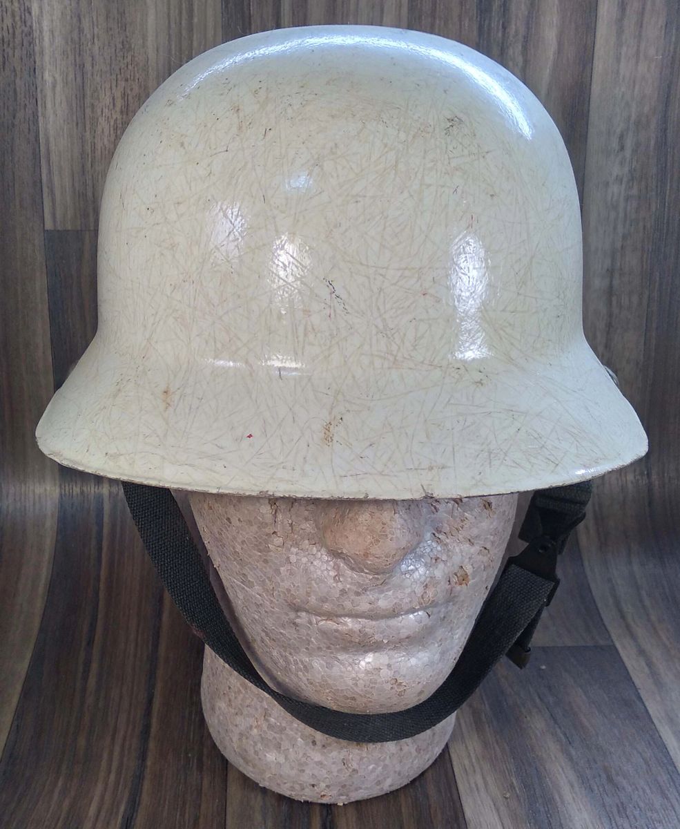SOLD - COLD WAR GERMAN WHITE LUFTSCHUTZ HELMET, Item #5877