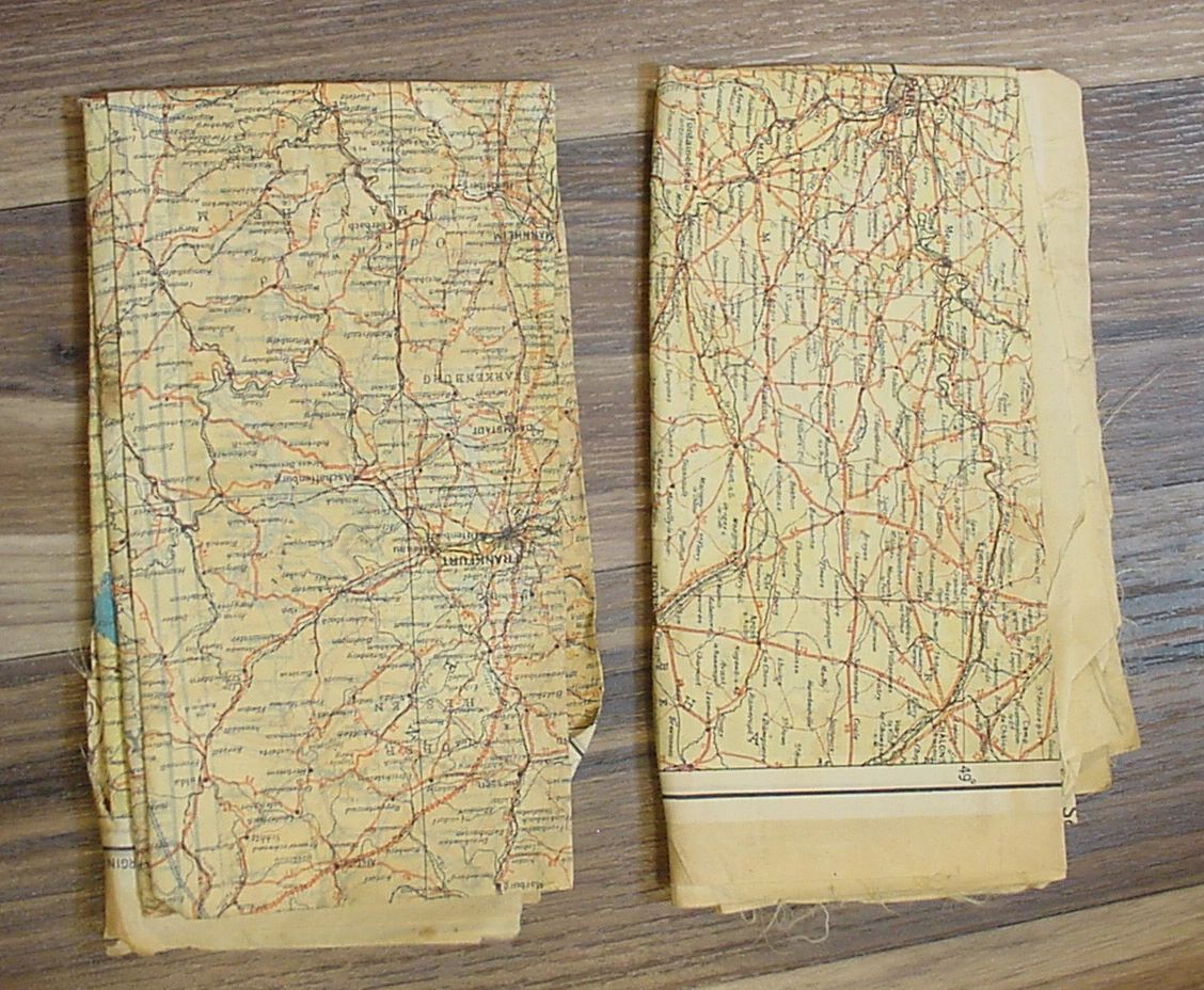 SOLD - WWII US ARMY AIR FORCES SILK ESCAPE AND EVASION MAPS MAP A/B & C ...