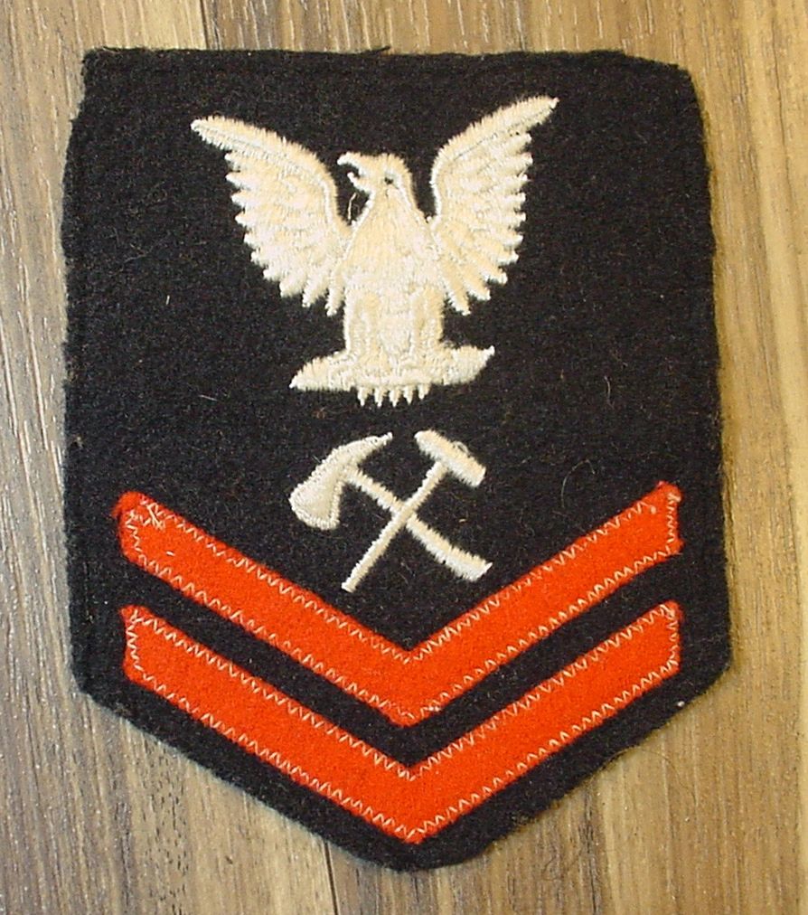WWII US NAVY DAMAGE CONTROL SECOND CLASS SHOULDER PATCH ON BLUE WOOL ...