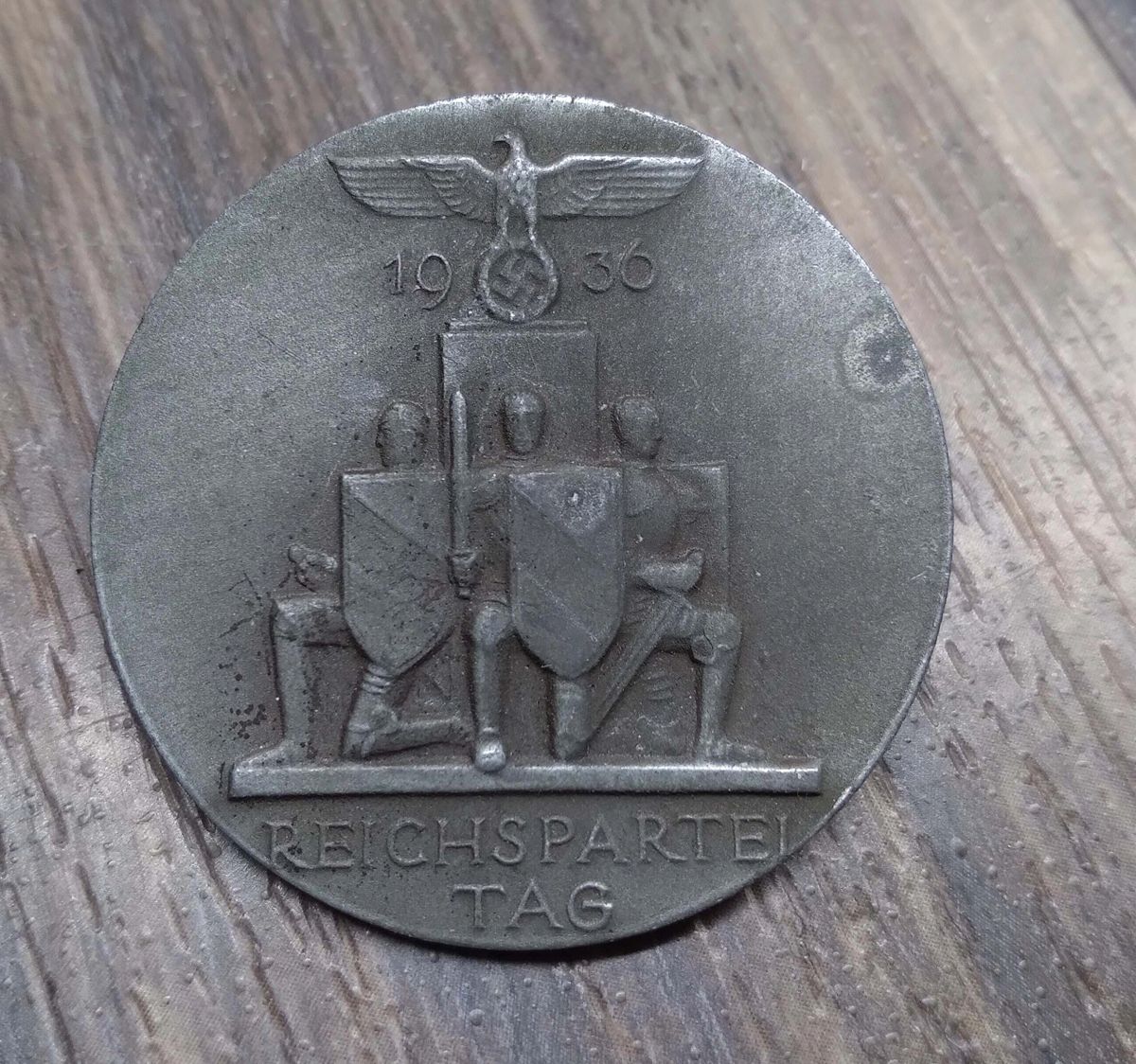 WWII GERMAN TINNIE 1936 REICHSPARTIETAG, Item #5997