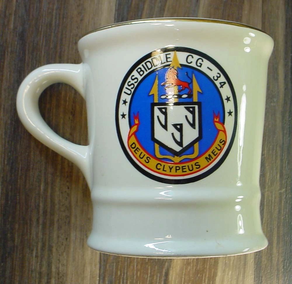 SOLD - VIETNAM WAR USS BIDDLE CG-34 COFFEE CUP, Item #4329