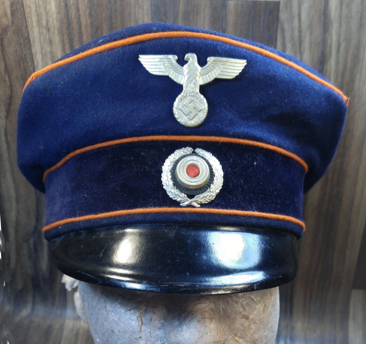 SOLD - WWII GERMAN POSTAL WORKER VISOR HAT, Item #2745