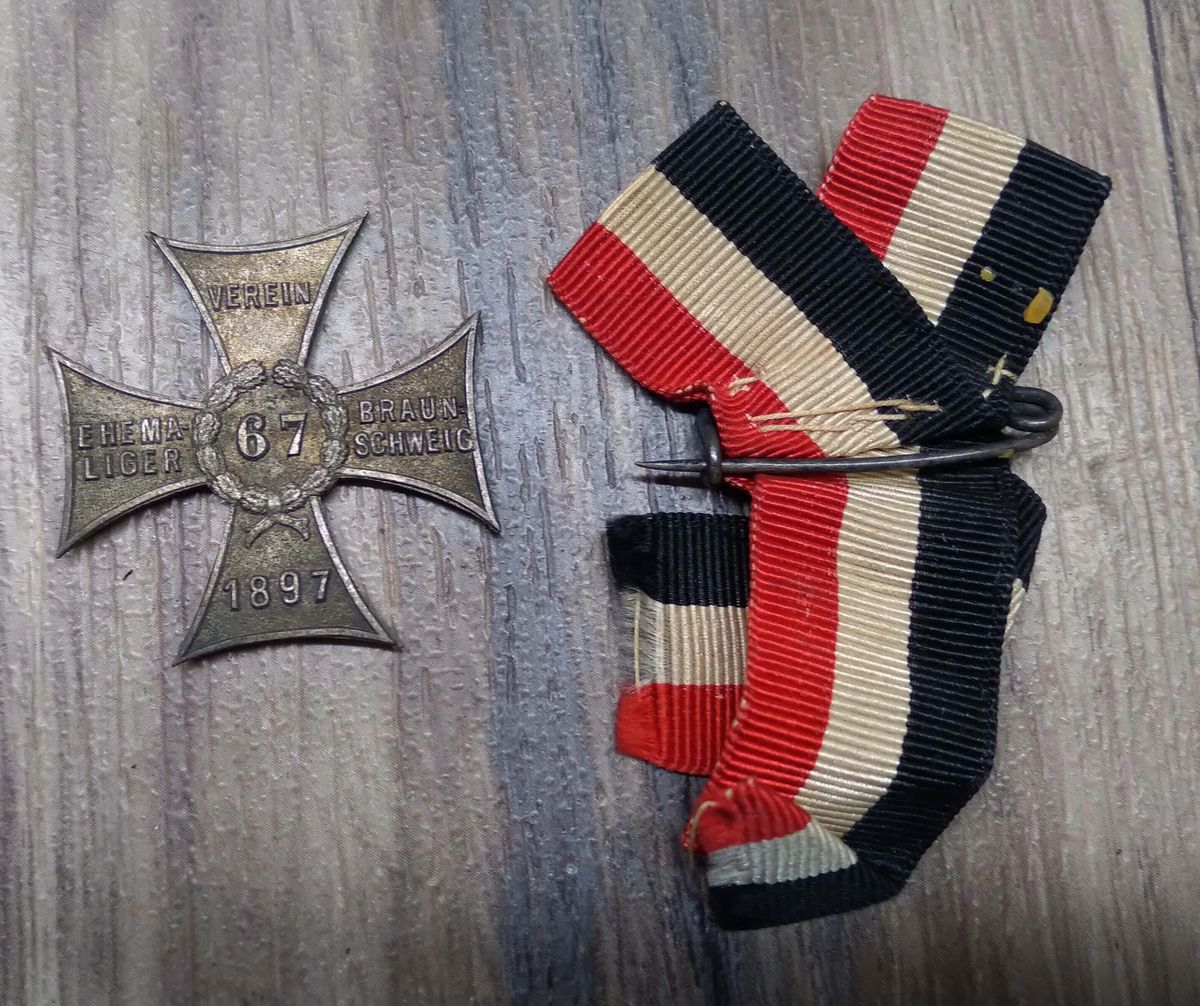 PRE-WWI GERMAN VETERAN CROSS PIN, Item #6124