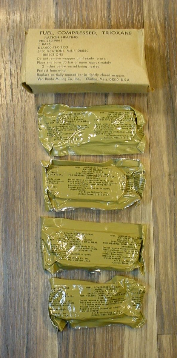 SOLD - US VIETNAM MILITARY C RATION HEATING FUEL TABLETS 1971, Item #2986