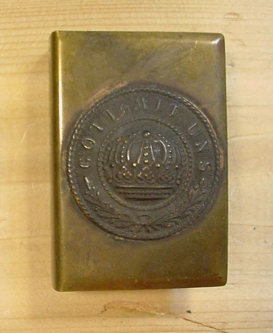 WWI GERMAN BRASS MATCH BOX COVER WITH BELT BUCKLE EMBLEM ON FRONT, Item ...
