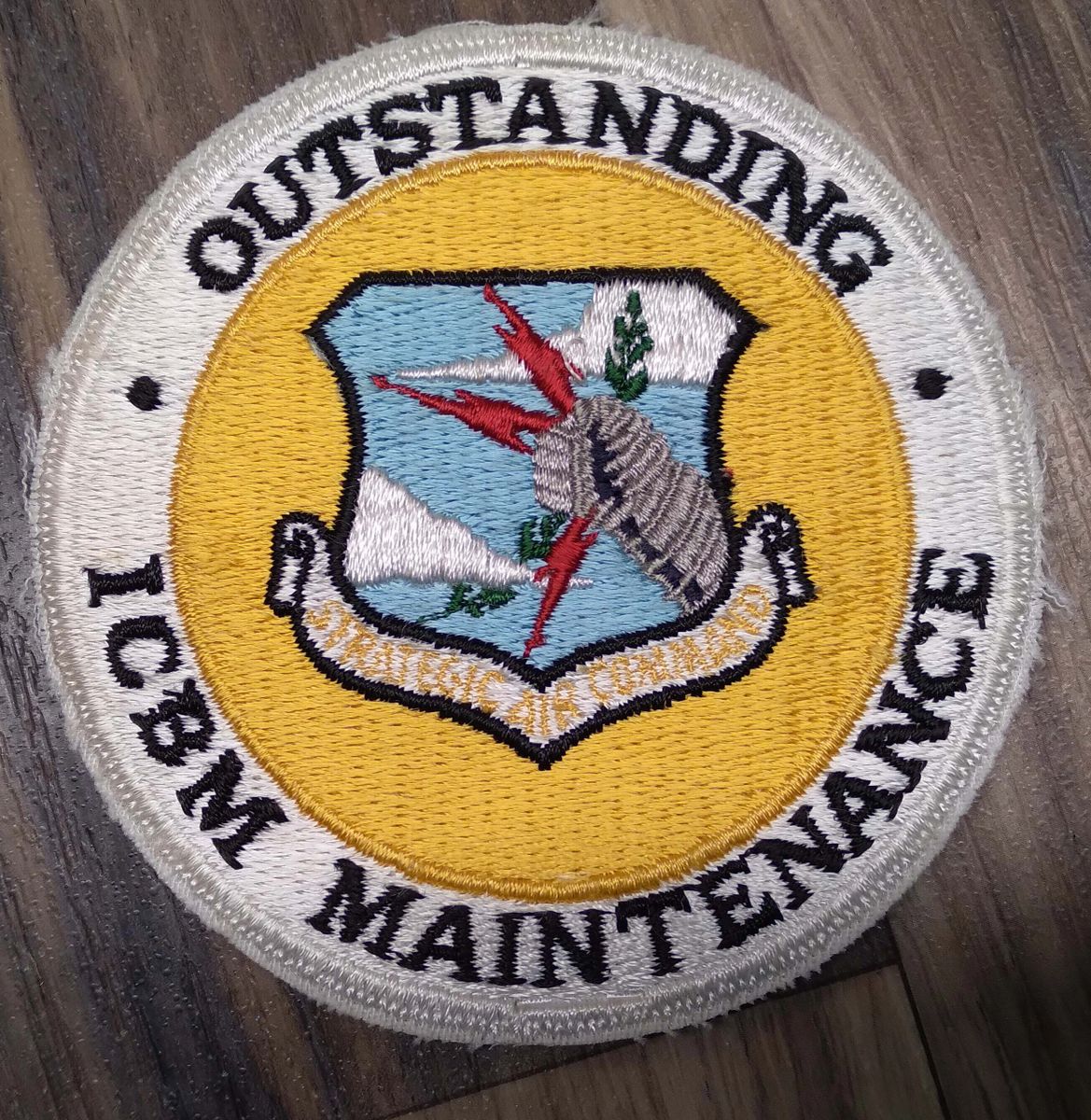 VINTAGE US AIR FORCE SAC OUTSTANDING ICBM MAINTENANCE SQUADRON PATCH ...