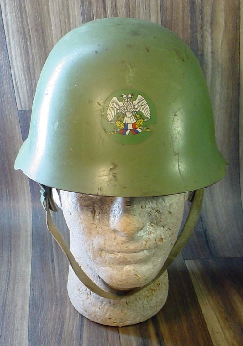 SOLD - COLD WAR YUGOSLAVIAN M59/85 COMBAT HELMET WITH SERBIAN DECAL ON ...