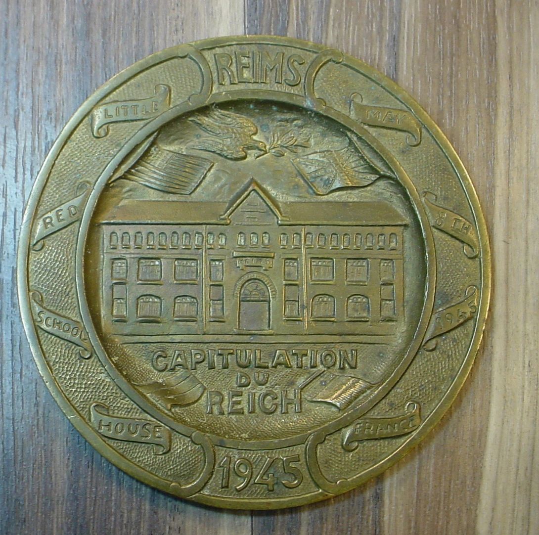 WWII US BRASS PLAQUE REIMS CAPITULATION OF THE REICH 1945 GERMAN ...