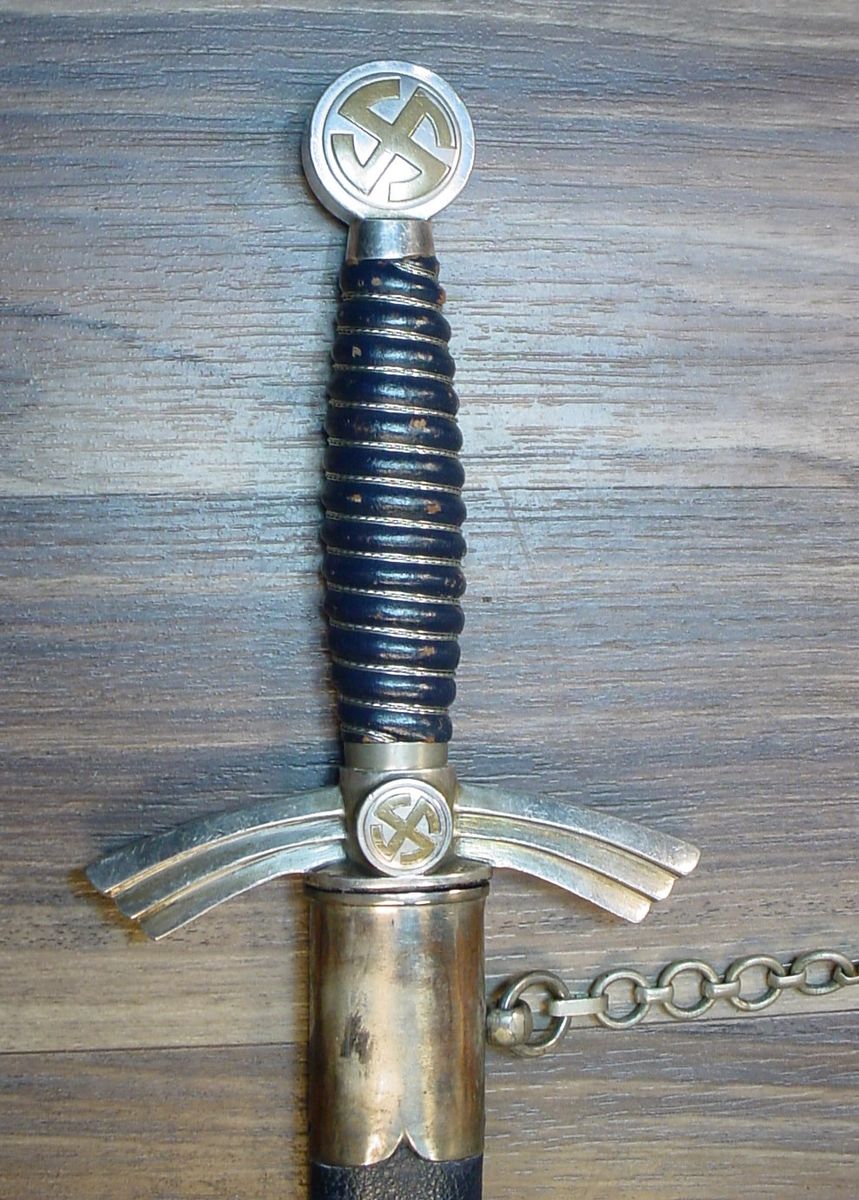 SOLD - WWII GERMAN FIRST PATTERN LUFTWAFFE DAGGER WITH HANGER, Item #3157