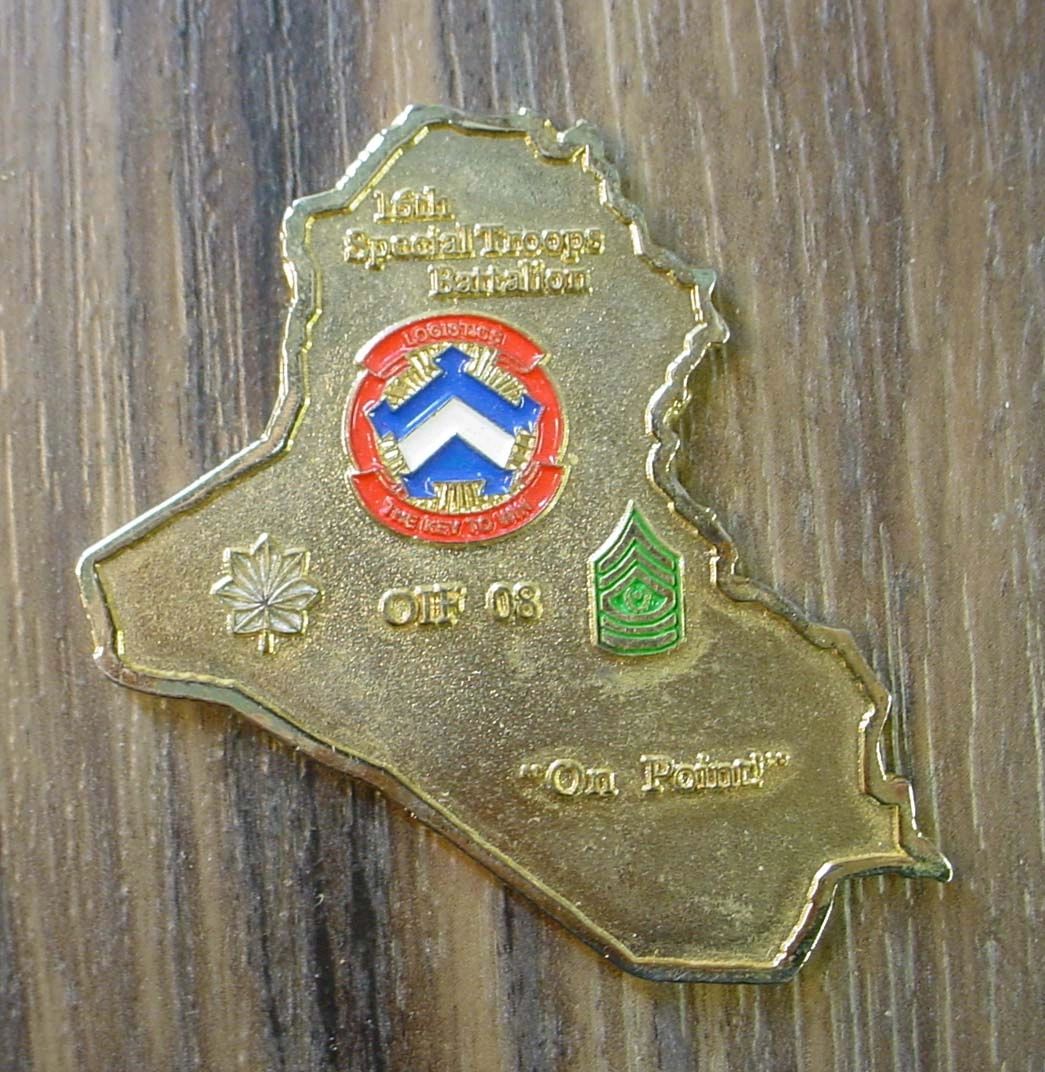SOLD - GULF WAR CHALLENGE COIN 16TH SPECIAL TROOPS BATTALION ON MAP OF ...