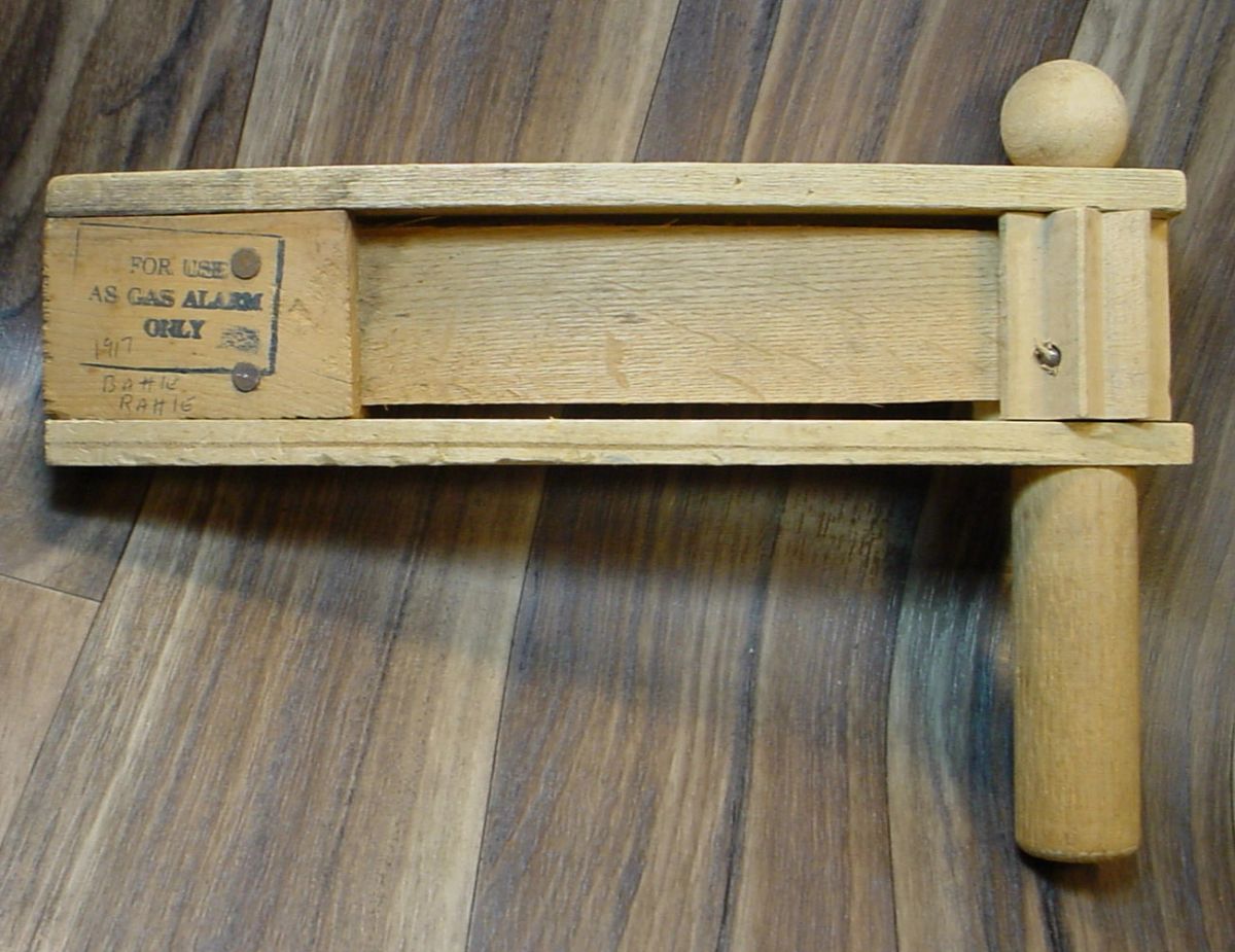 WWI US WOODEN GAS ALARM CLACKER, Item #3178