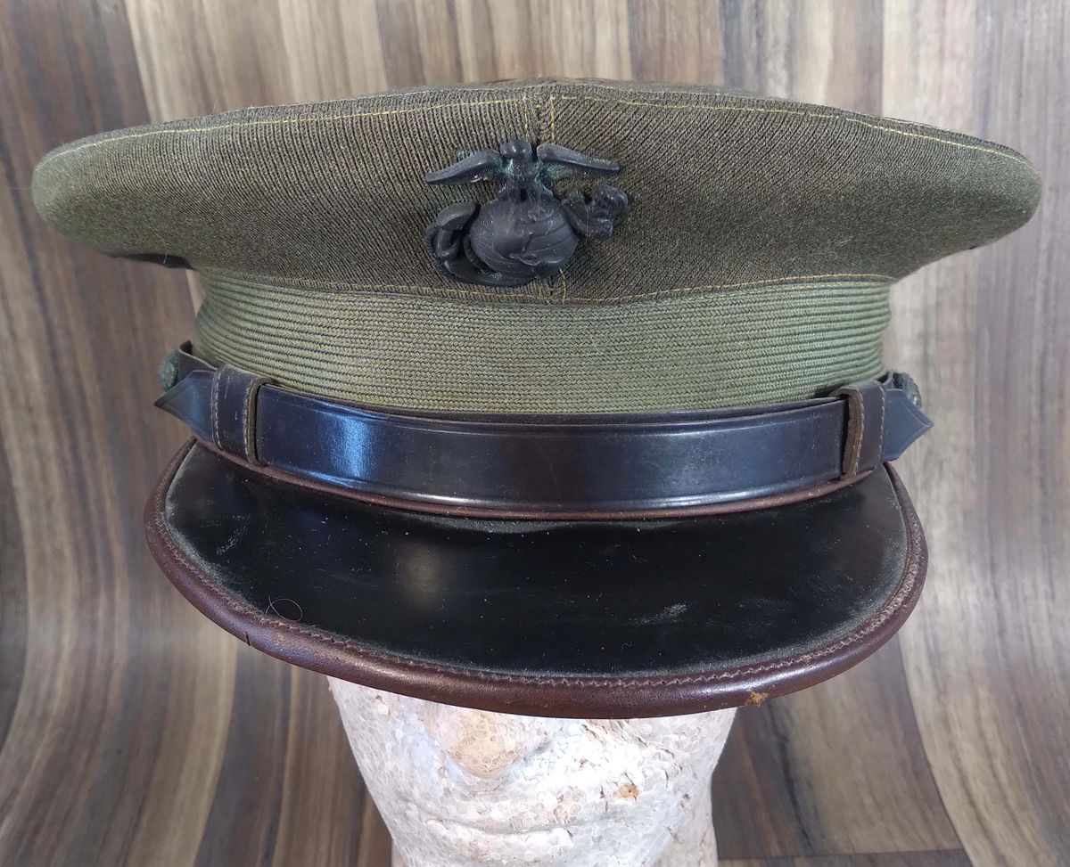 SOLD - WWII/KOREAN WAR USMC FIELD GRADE OD DRESS CAP COMPANY GRADE ...
