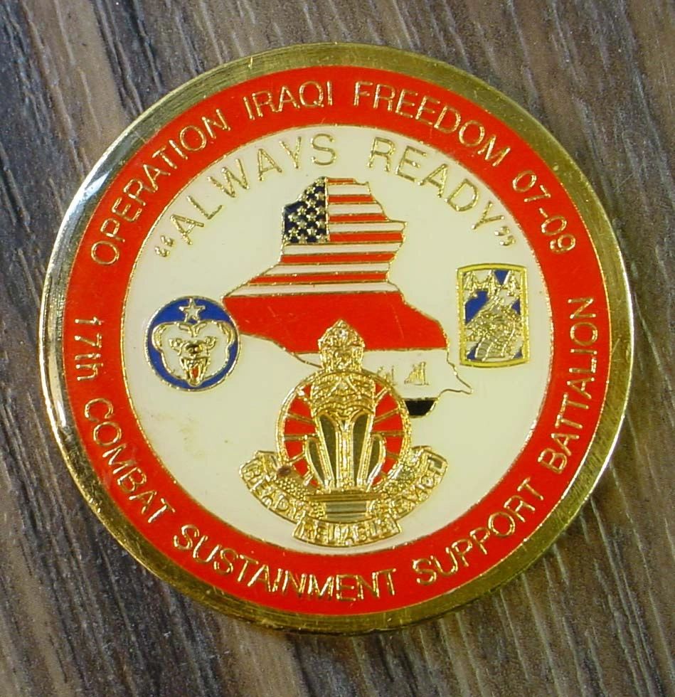 SOLD - GULF WAR CHALLENGE COIN 17TH COMBAT SUSTAINMENT SUPPORT ...