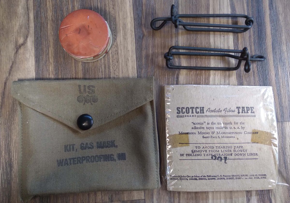 WWII US ARMY GAS MASK WATER PROOFING KIT, Item #4542